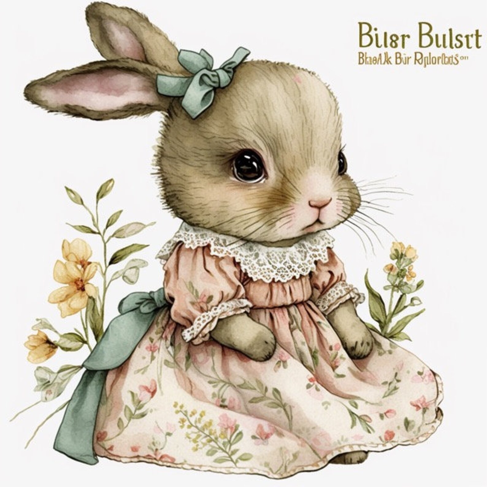Tudor Bunny Rabbit Clipart 8 High Quality JPG Watercolor Digital ...