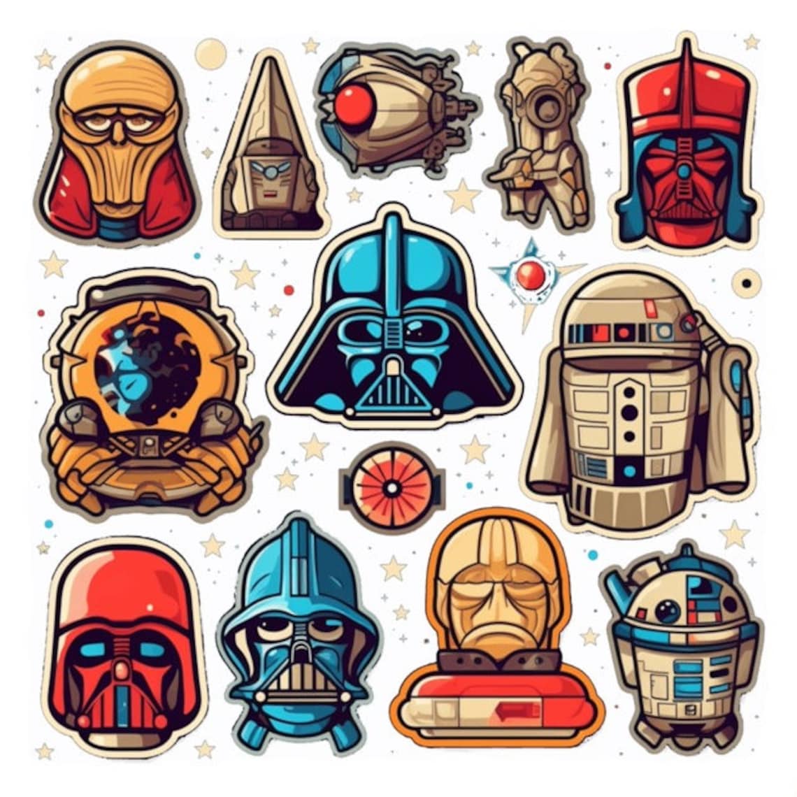 Star Wars Clipart Stickers 4 High Quality PNG Instant Download for ...