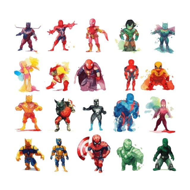 Super Hero Watercolor Clipart Clip Art 4 High Quality PNG Transparent ...