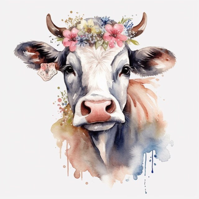 Happy Cow Clipart Clip Art 8 PNG Format Instant Download for - Etsy Canada