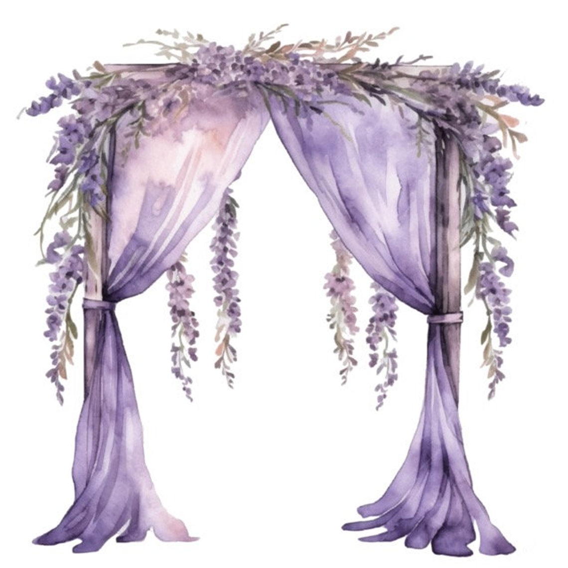 Lavender Wedding Arch Clipart Watercolor 4 High Quality PNG Transparent ...