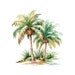 Palm Tree Watercolor Clip Art 4 High Quality PNG Format Instant ...