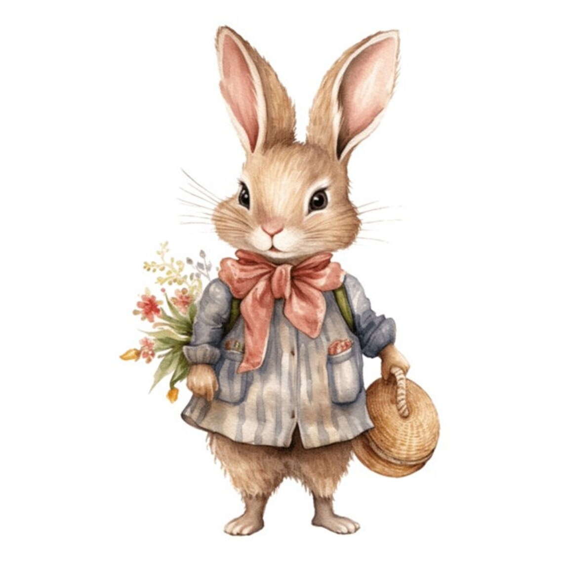 Bunny Rabbit Clipart Sublimation Graphics Watercolor Clip Art - Etsy