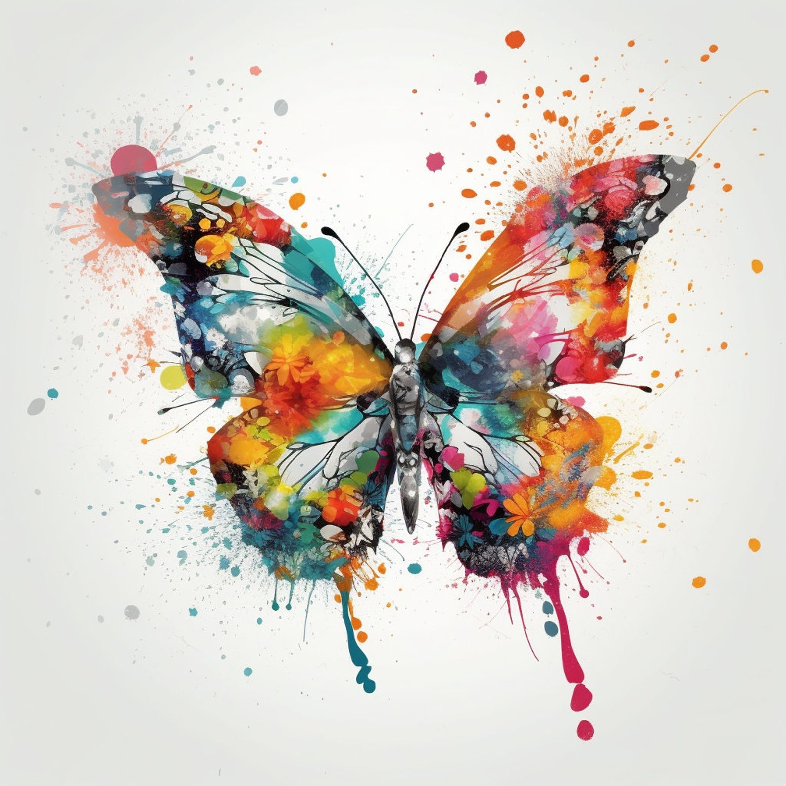Butterfly Watercolor Clipart 8 High Quality JPG, Digital Download, Card ...