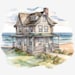 Beach House Coastal Clipart Clip Art 8 PNG Format Instant Download for ...