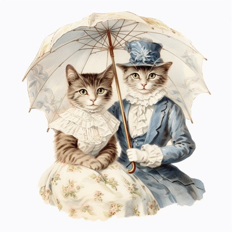Cute Cat Kitten Couple Clipart Clip Art 8 PNG Format Instant Download ...