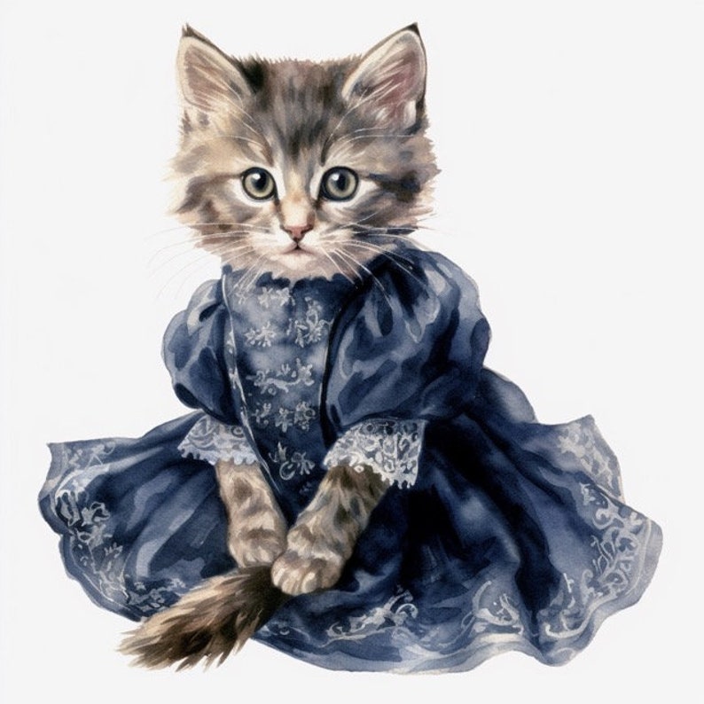 Baroque Kitten Cat Kitty Clipart 8 High Quality JPG, Digital Download ...