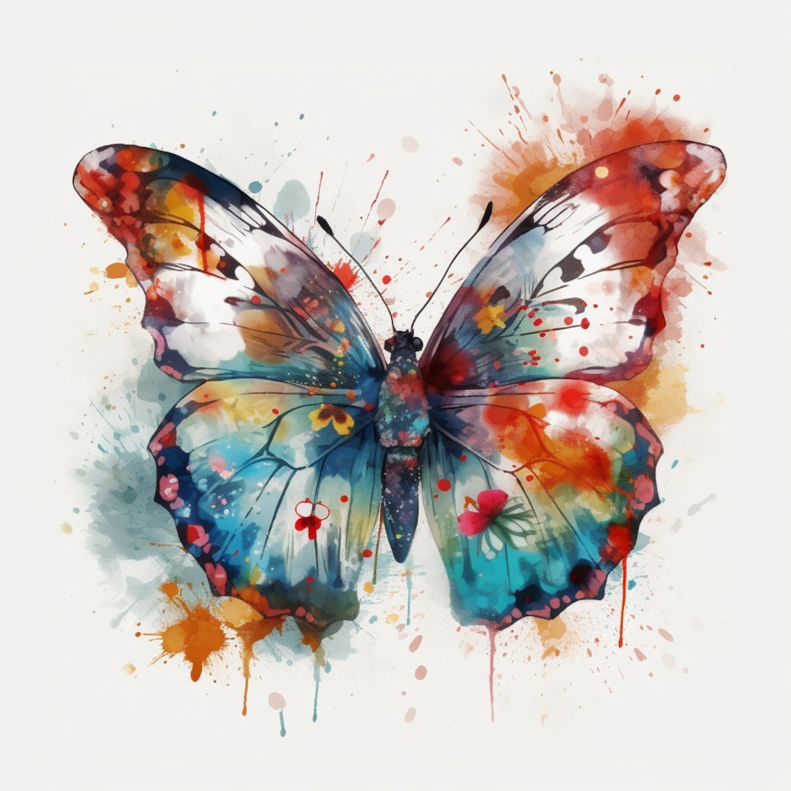 Butterfly Watercolor Clipart 8 High Quality JPG, Digital Download, Card ...