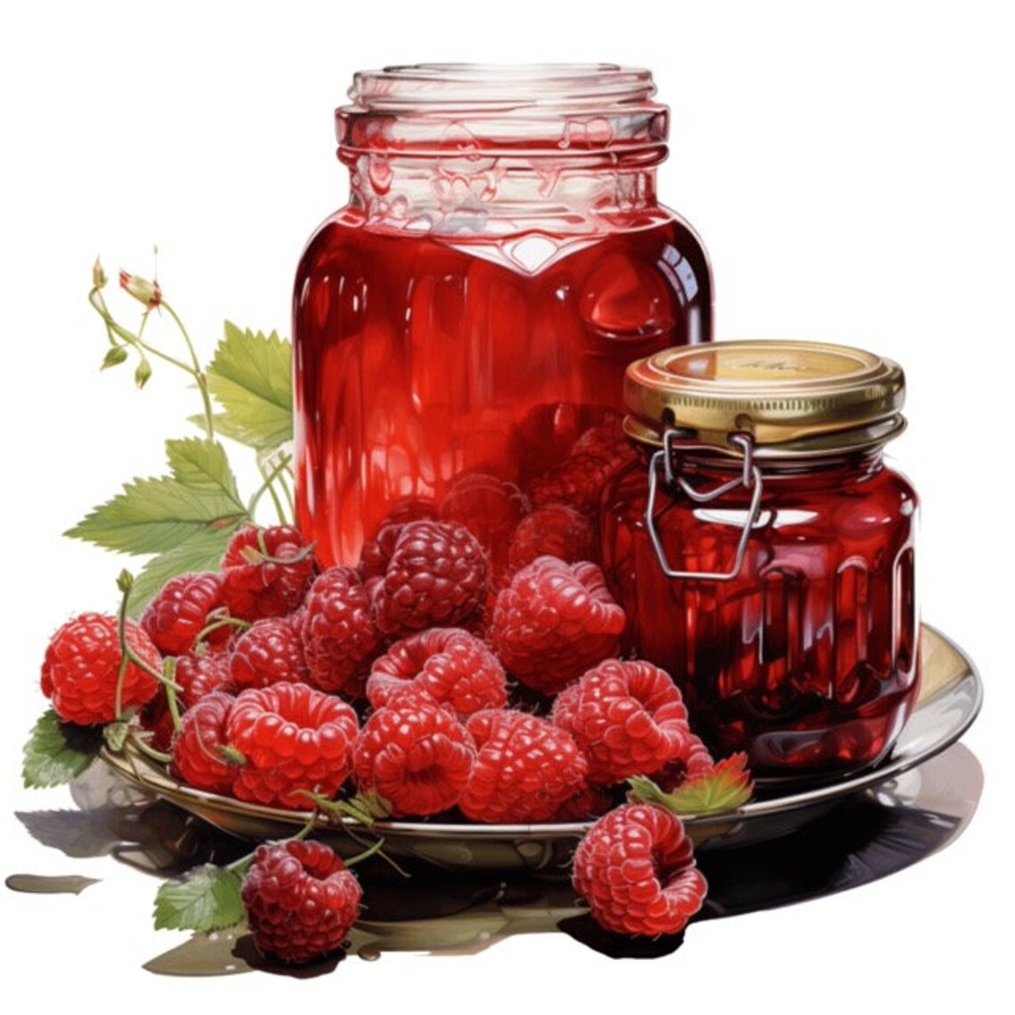 Raspberry Preserves Jam Watercolor Clip Art 4 High Quality PNG - Etsy