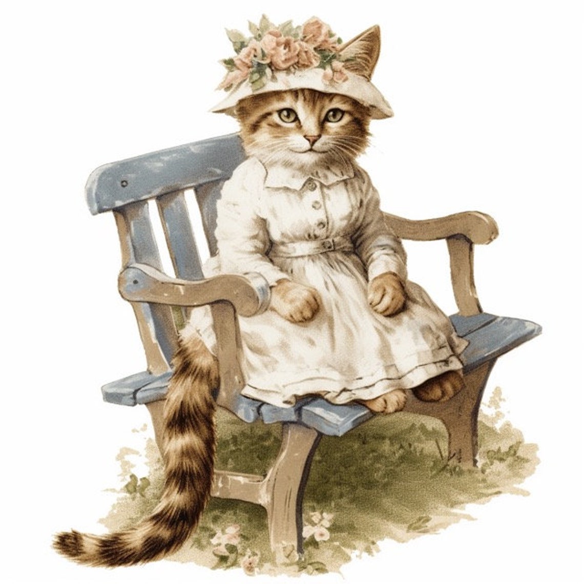 Baroque Kitten on the Bench Clipart Clip Art 8 PNG Format - Etsy