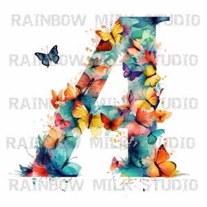Butterfly Alphabet Letter A Initial Wall Decor Downloadable Fonts for ...