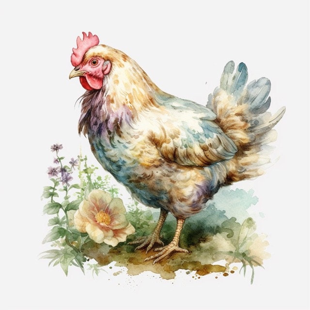 Rooster Chicken Clipart Clip Art 8 PNG Format Instant Download for ...