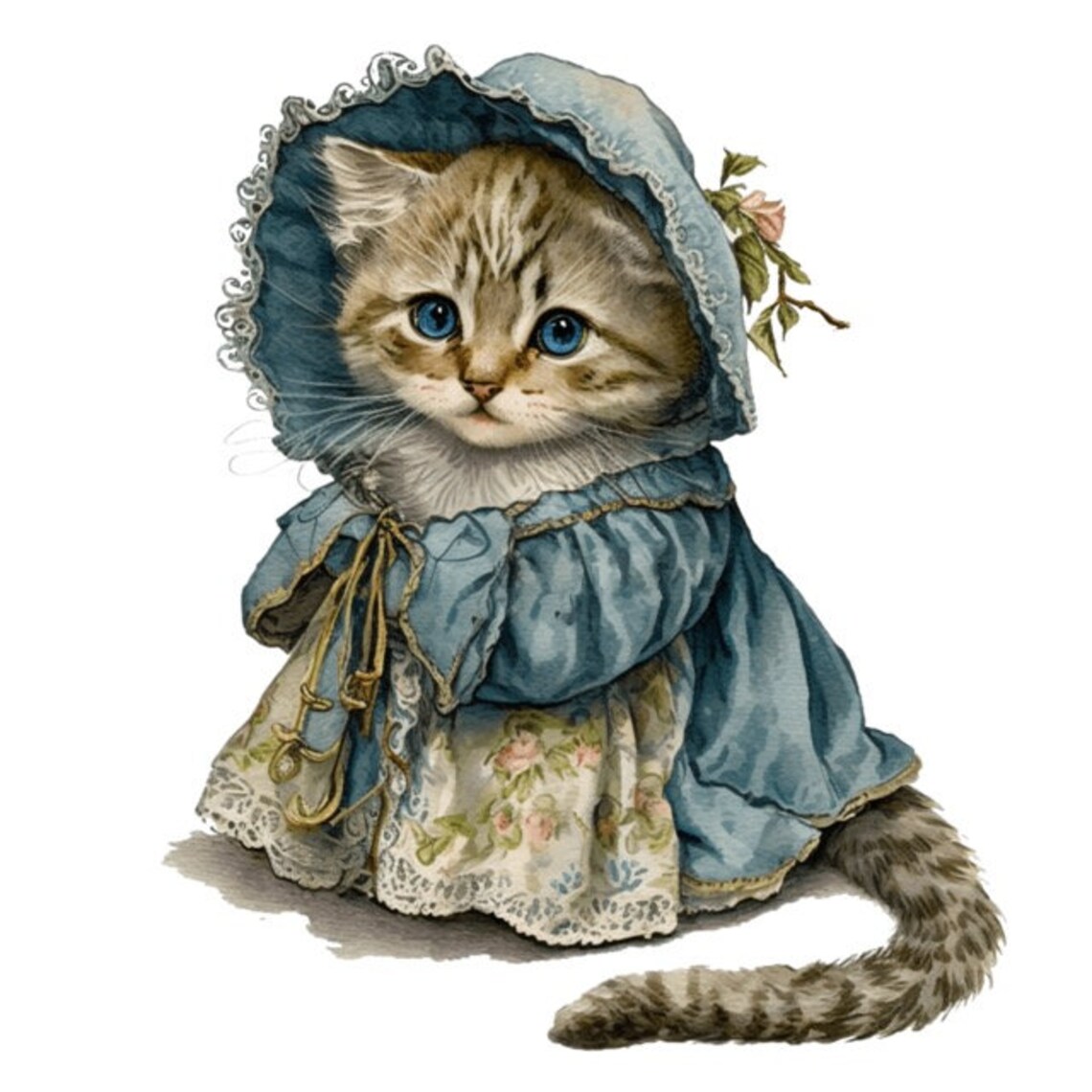 Baroque Kitten Kitty Cat Bunny Rabbit Clipart Sublimation Graphics ...
