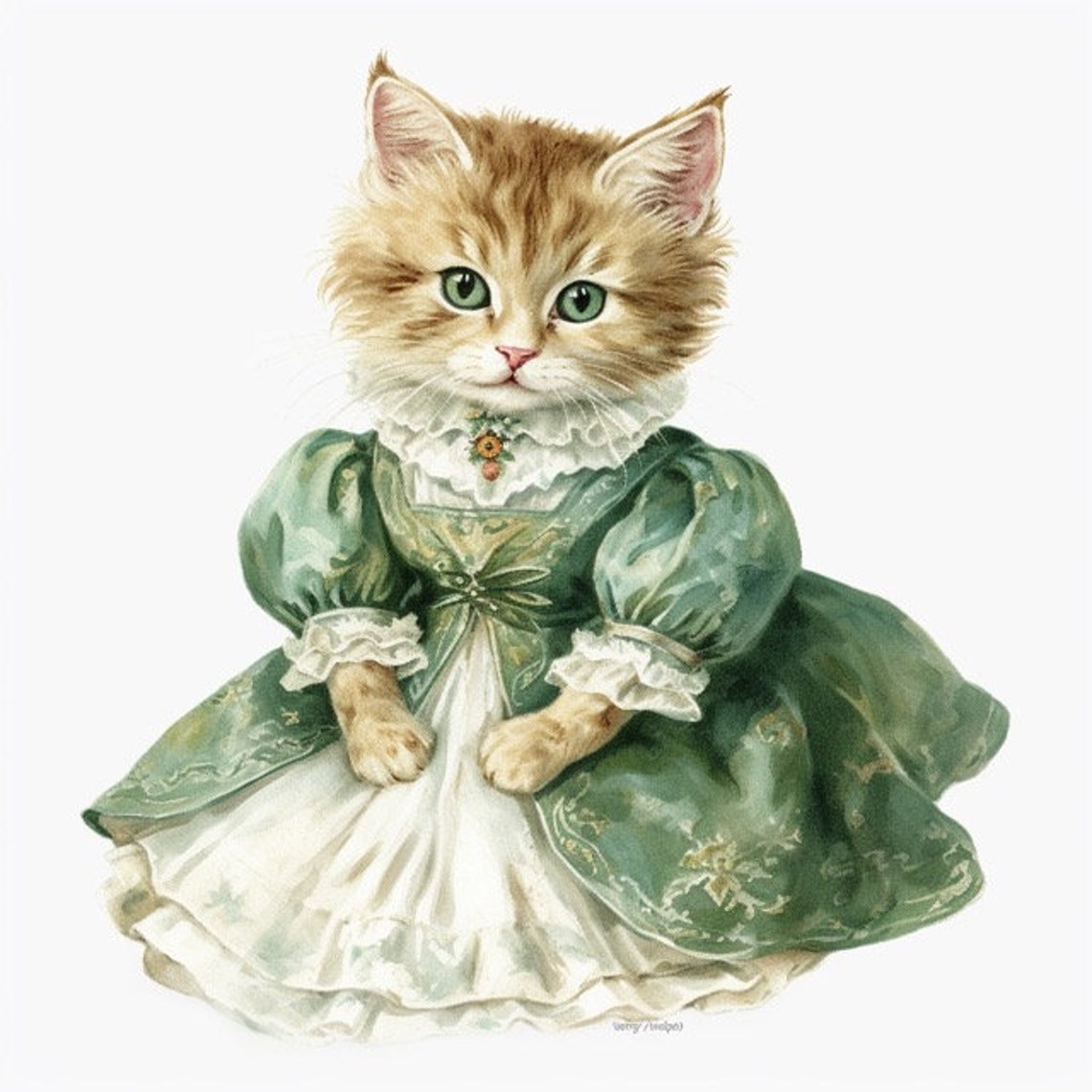 Baroque Kitten Cat Kitty Clipart 8 High Quality JPG Digital - Etsy