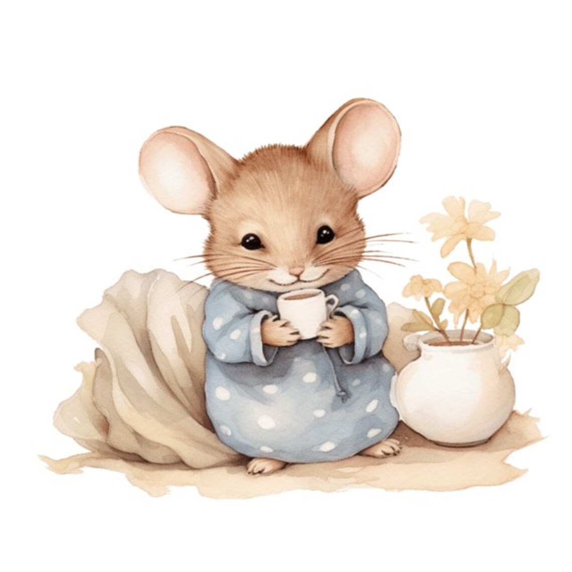 Cute Mouse Bed Time Watercolor Clip Art 4 PNG Images Collage - Etsy
