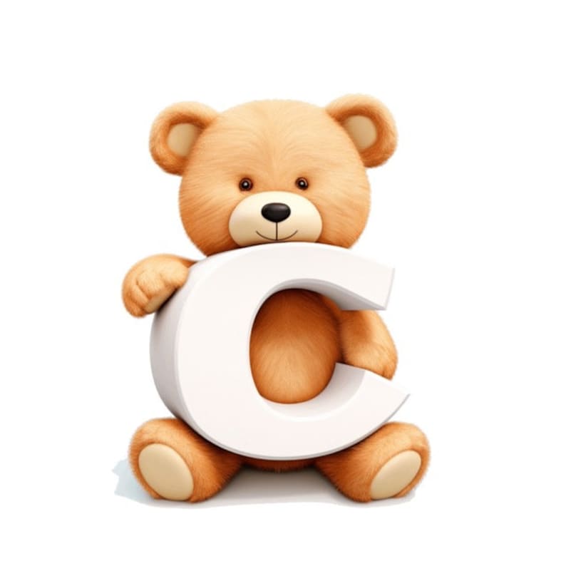 Letter "c" Teddy Bear Clipart 4 PNG Card Making Paper Crafts Collage ...
