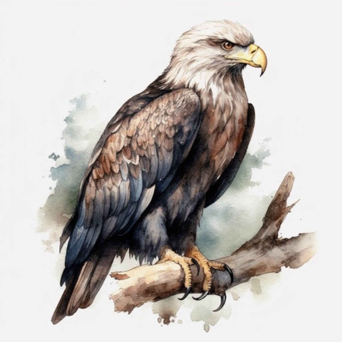 Bold Eagle Watercolor Clipart Clip Art 8 PNG Format Instant - Etsy