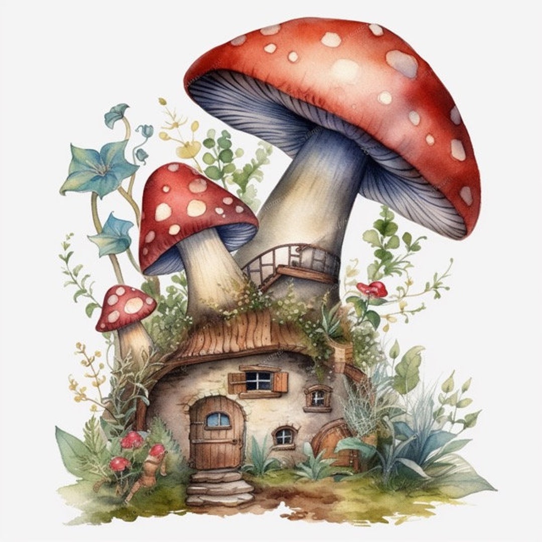 Toadstool House Clipart Clip Art 4 PNG Format Instant Download for ...