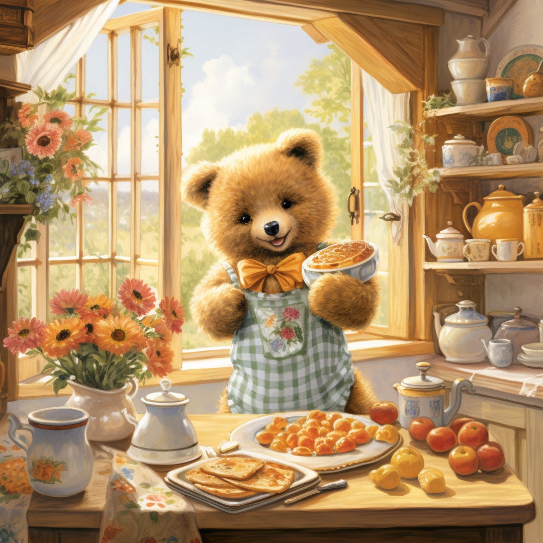Teddy Bear Baking Clip Art 4 High Quality JPG Card Making Paper Crafts ...