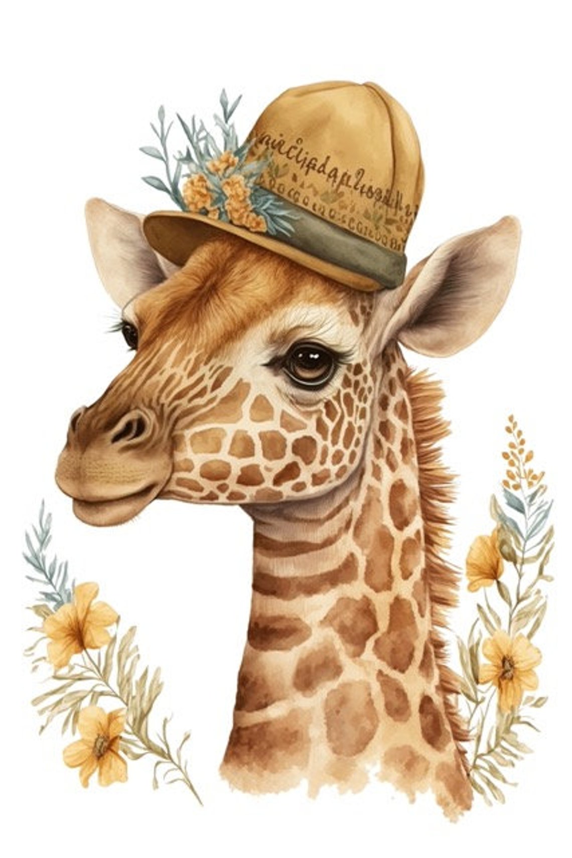 Safari Animals Giraffe Watercolor Clipart 4 High Quality PNG ...