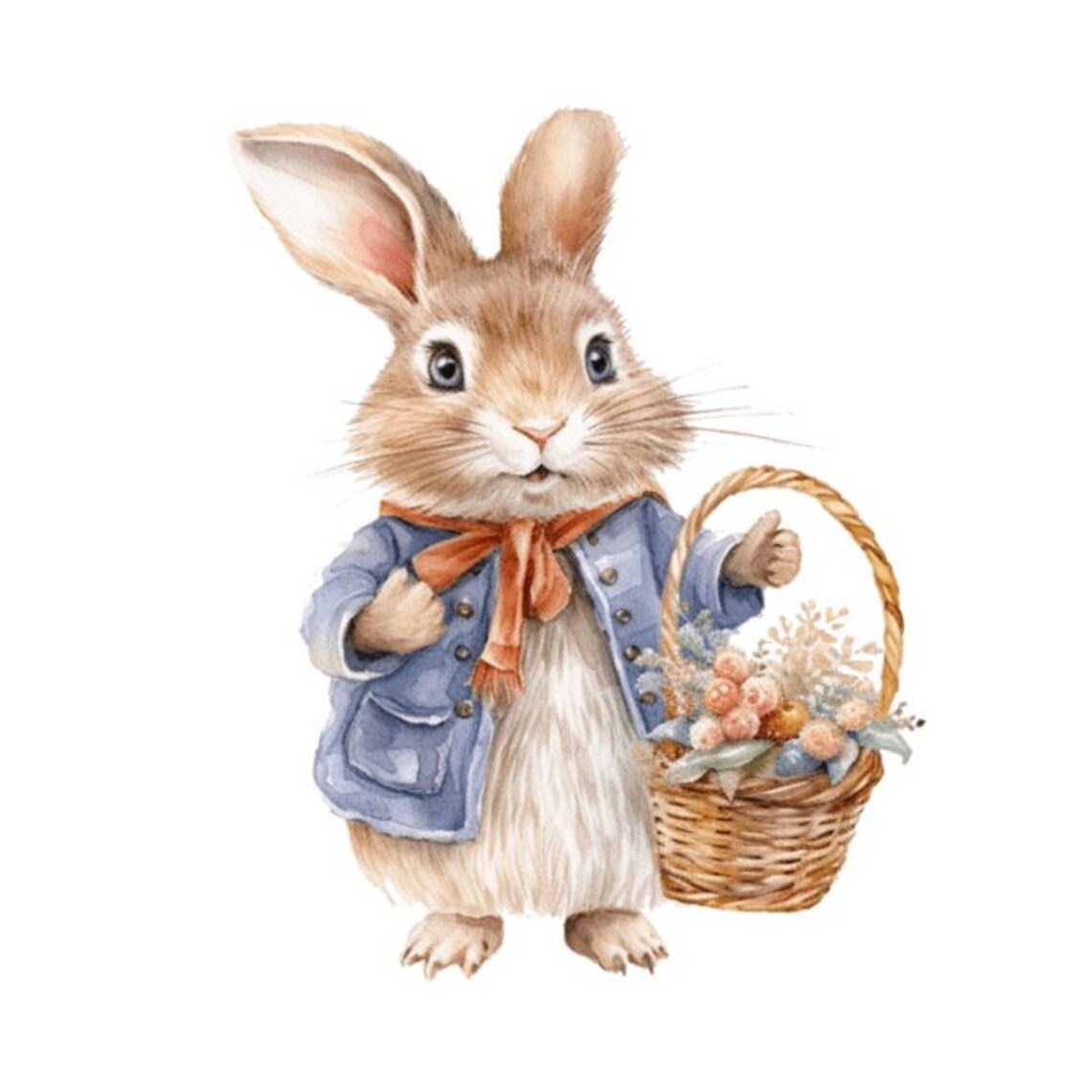 Bunny Rabbit Clipart Sublimation Graphics Watercolor Clip Art - Etsy