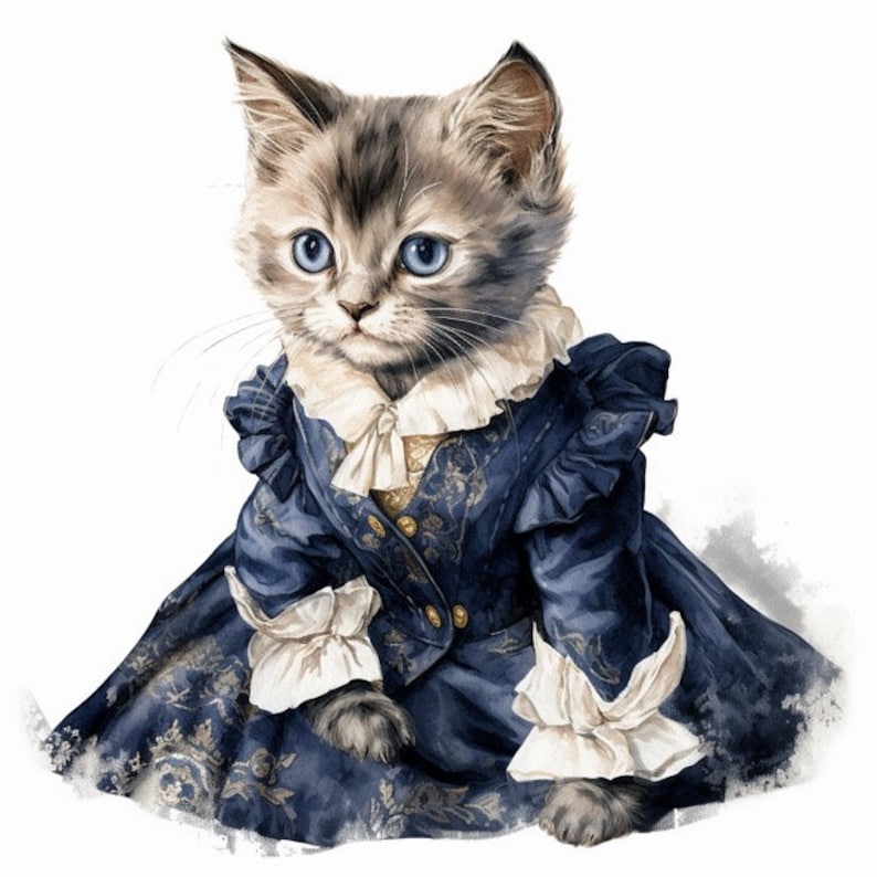 Baroque Kitten Cat Kitty Clipart 8 High Quality JPG, Digital Download ...