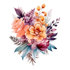 Watercolor Flower Arrangement Floral Sublimation Graphics Watercolor ...