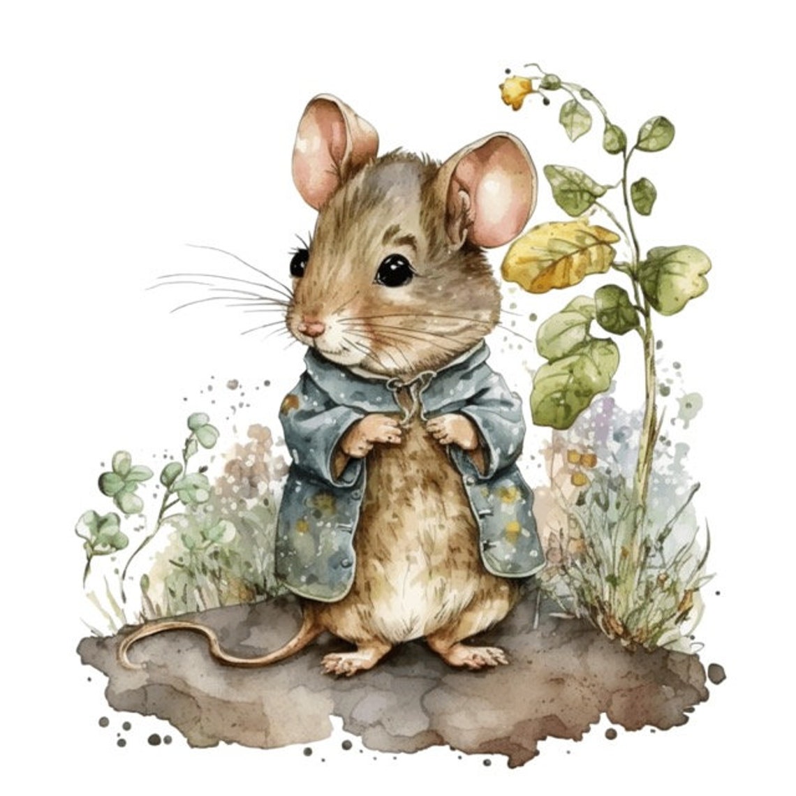 Cute Mouse Watercolor Clip Art 4 PNG Format Scrap Booking Mix - Etsy