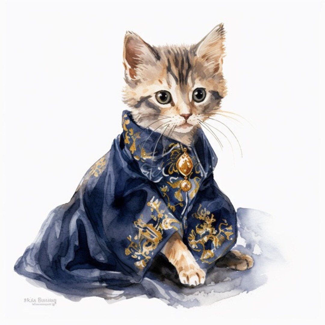 Baroque Kitten Cat Kitty Clipart 8 High Quality JPG Digital - Etsy