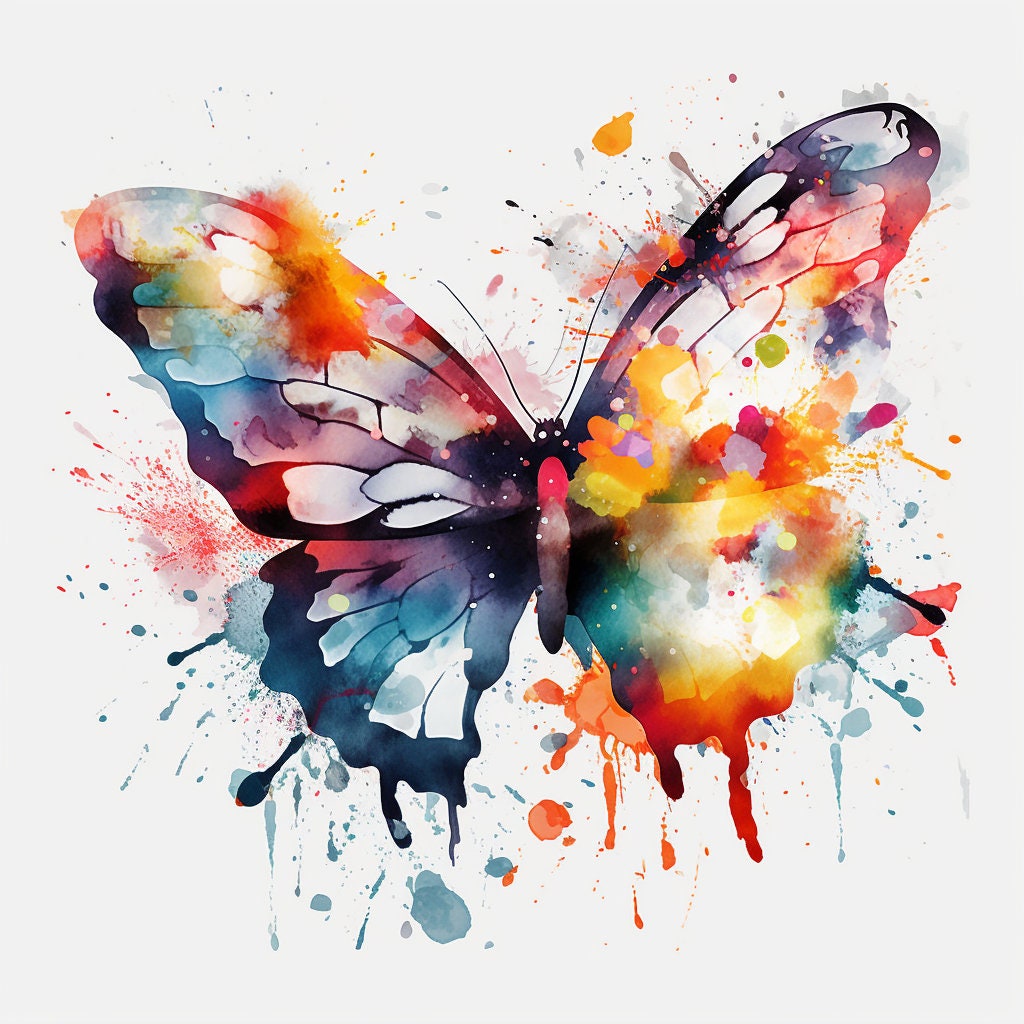 Butterfly Watercolor Clipart 8 High Quality JPG, Digital Download, Card ...