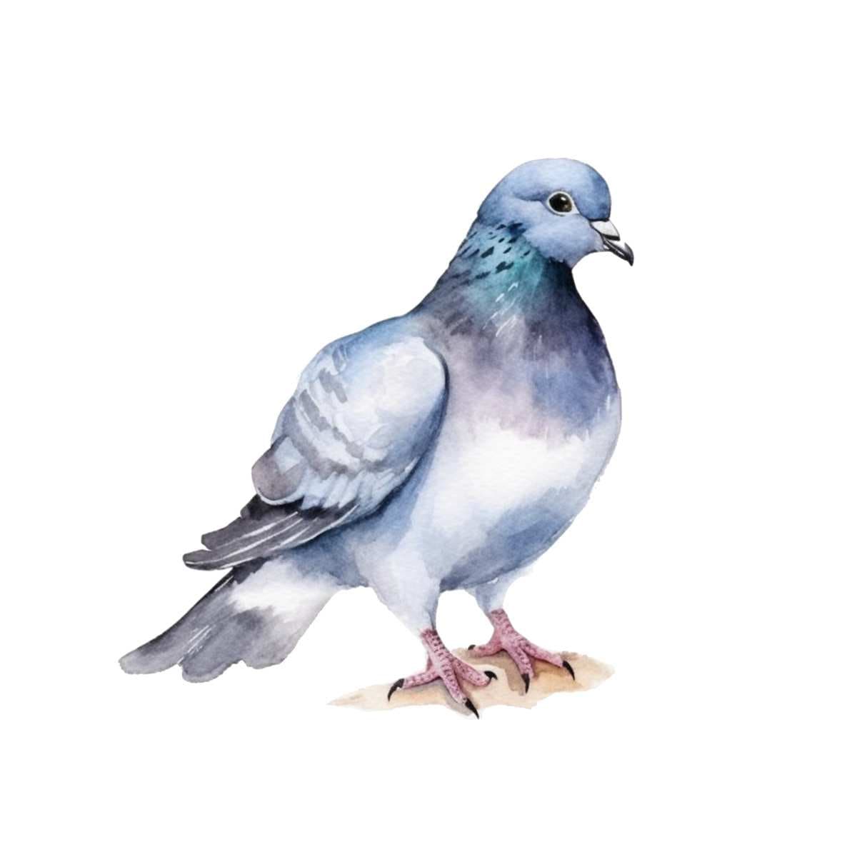 Pigeon Bird Watercolor Clip Art 4 High Quality PNG Transparent Mix ...