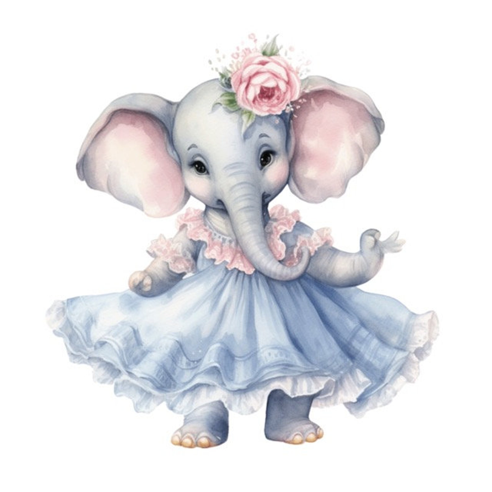 Vintage Elephant Watercolor Clip Art Sublimation Graphics 4 - Etsy