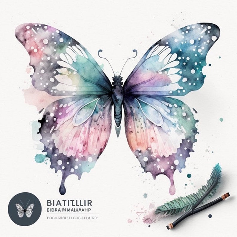 Butterfly Watercolor Clipart 8 High Quality JPG Digital - Etsy