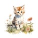 Kitten Cat Kitty Watercolor Clip Art 4 High Quality PNG Format Instant ...