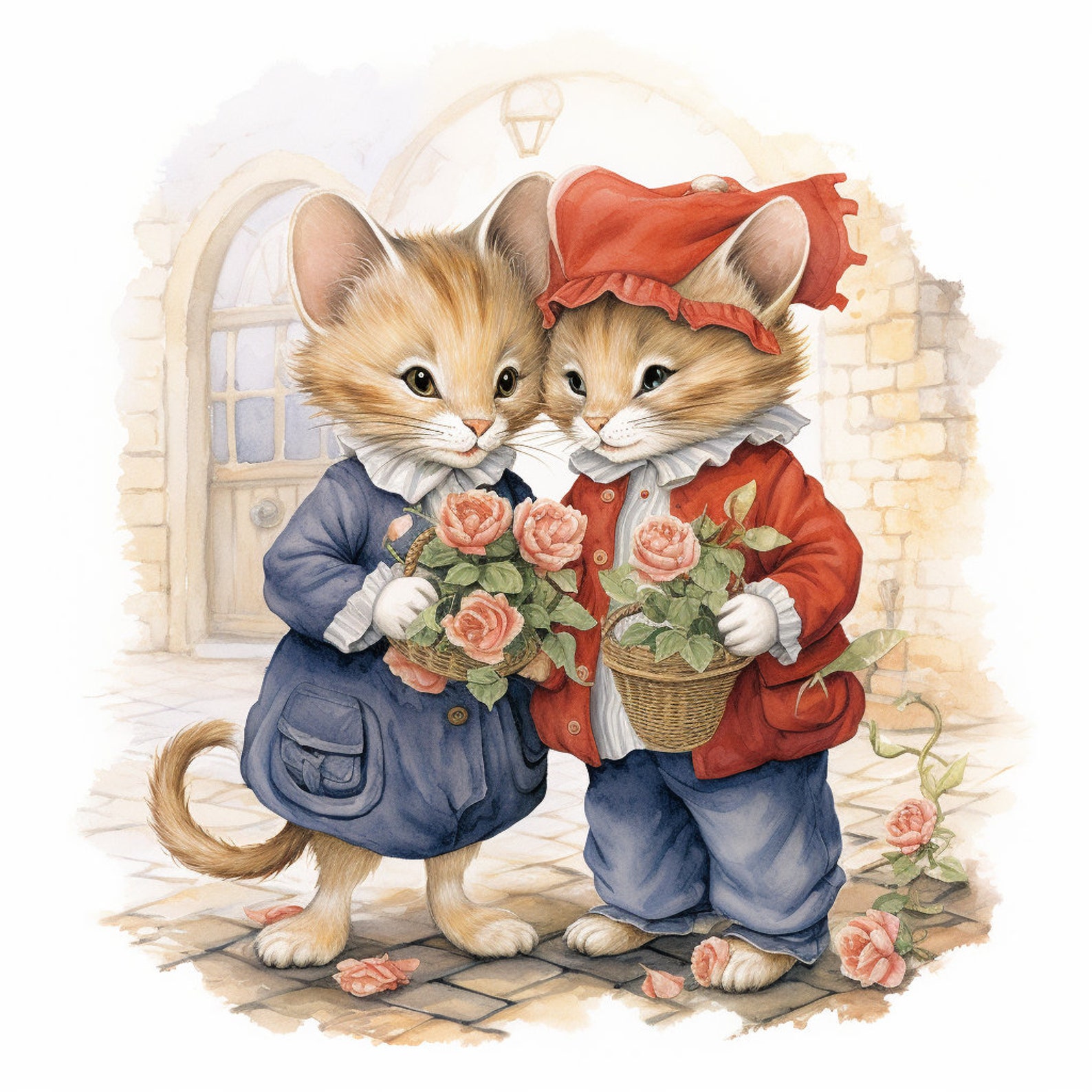 Valentines Day Kittens Clip Art Sublimation Graphics 4 JPG Files Mix ...