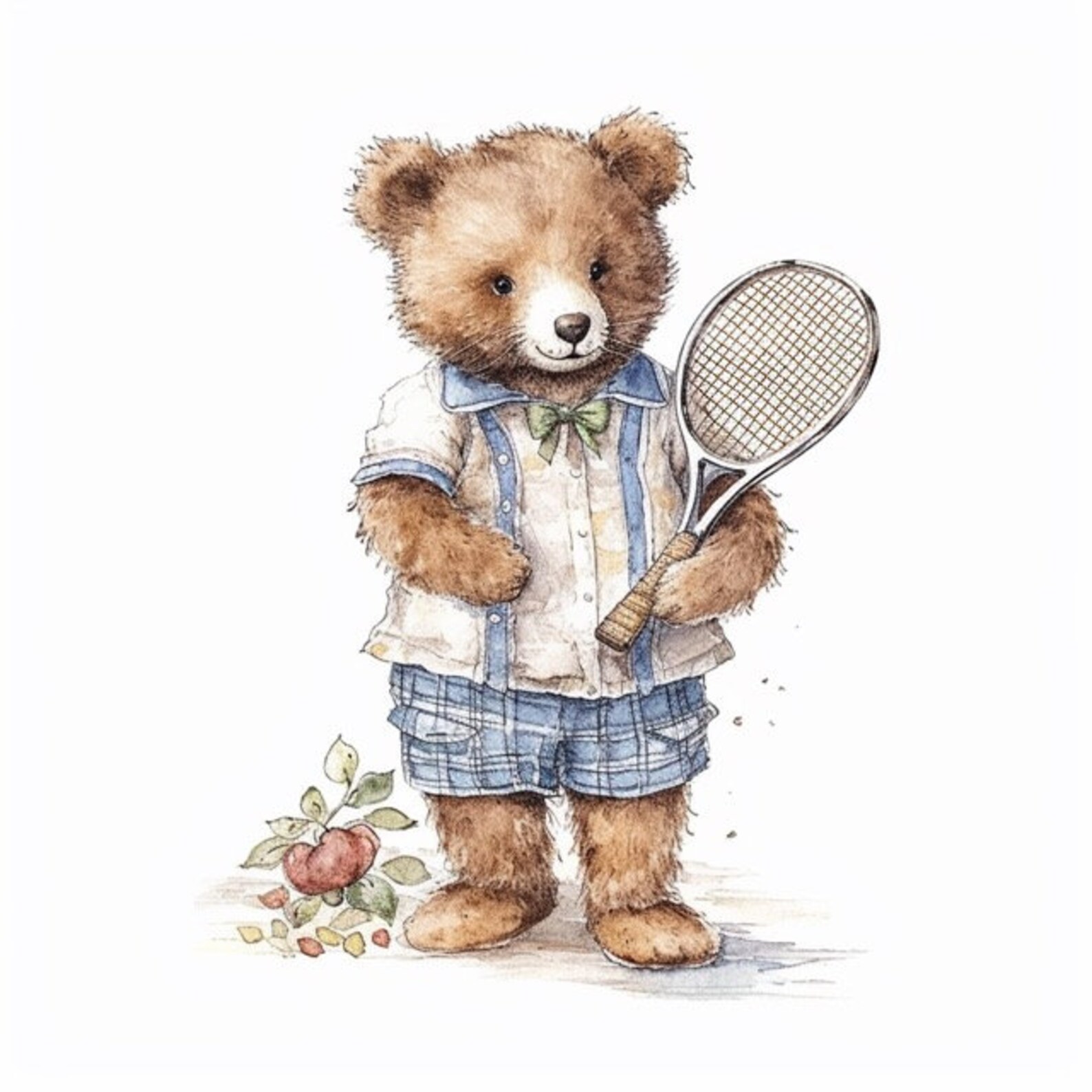 Teddy Bear Playing Tennis Clipart Clip Art 8 PNG Format - Etsy