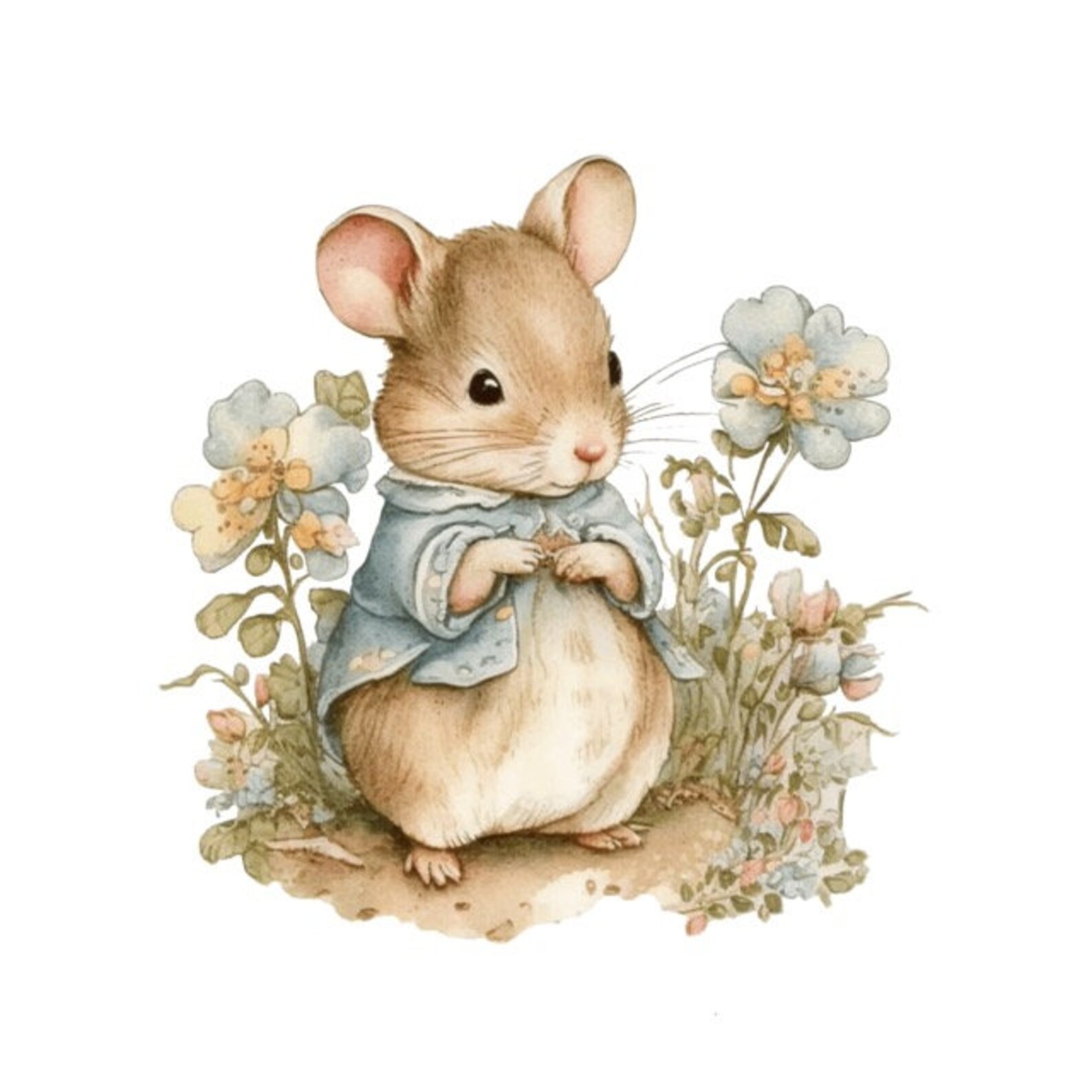 Cute Mouse Watercolor Clip Art 4 PNG Format Scrap Booking Mix Media ...