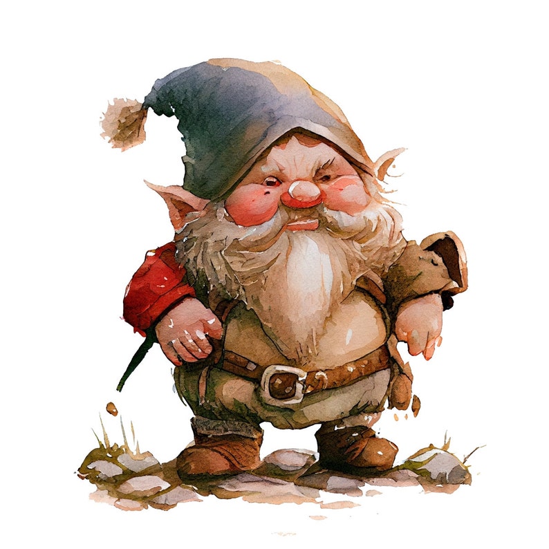 Gnome Watercolor Clip Art 4 High Quality PNG Format Instant - Etsy