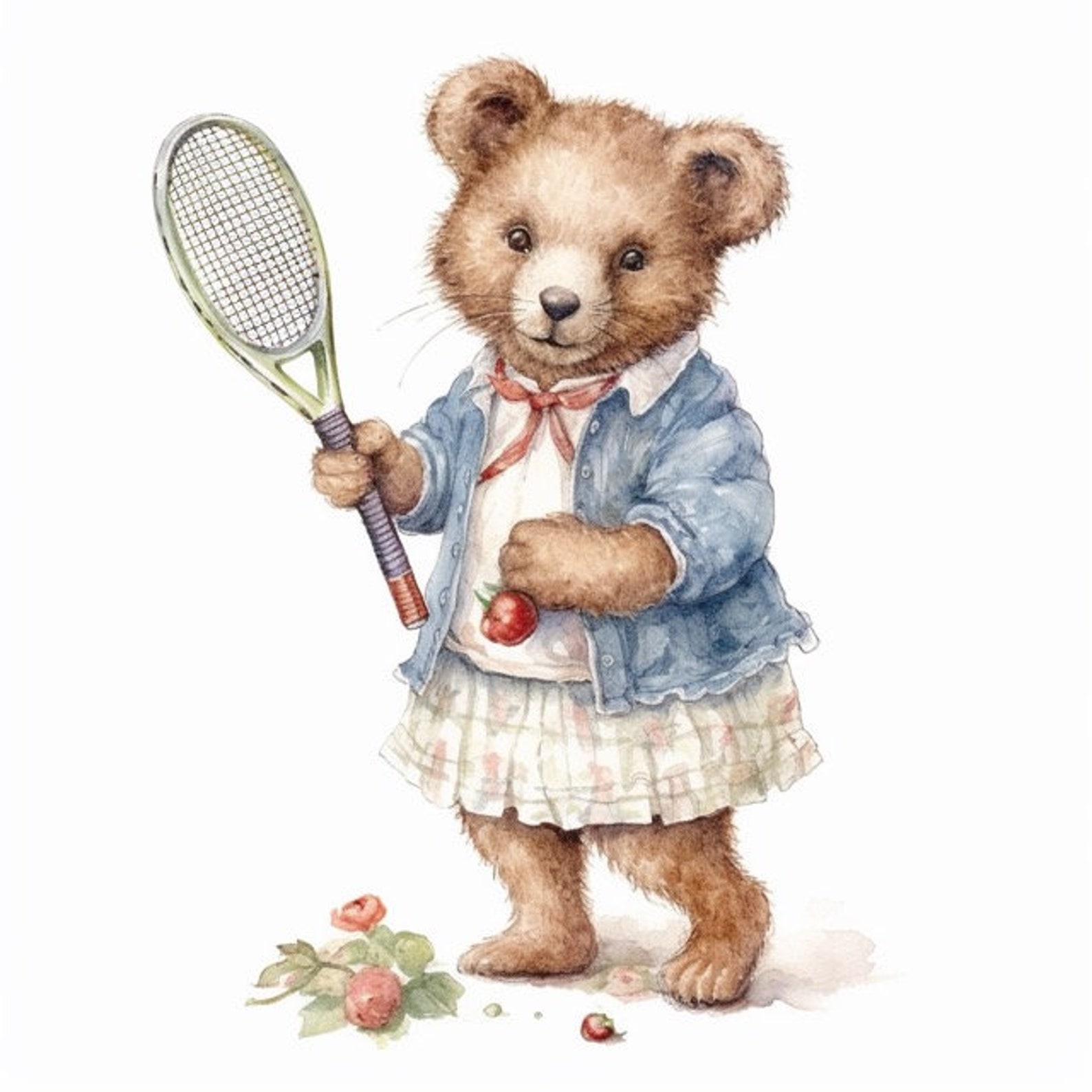 Teddy Bear Playing Tennis Clipart Clip Art 8 PNG Format - Etsy