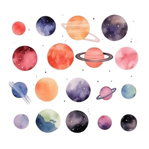 Astronomy Space Watercolor Clip Art Sublimation Graphics 4 PNG Format ...
