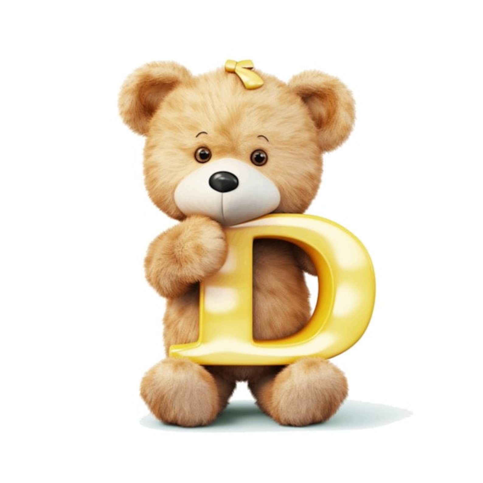 Letter d Teddy Bear Clipart 4 PNG Card Making - Etsy