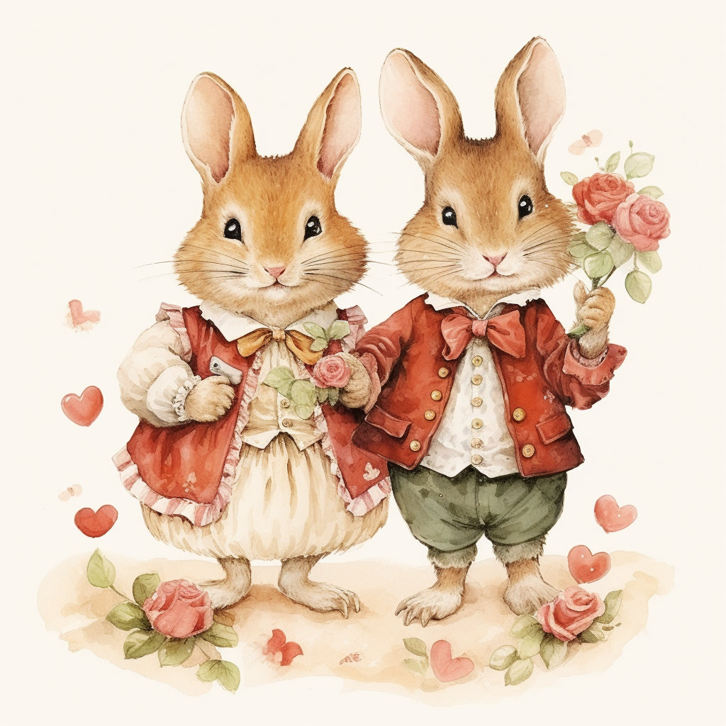 Valentines Day Bunny Rabbit Clip Art Sublimation Graphics 4 JPG Mix ...