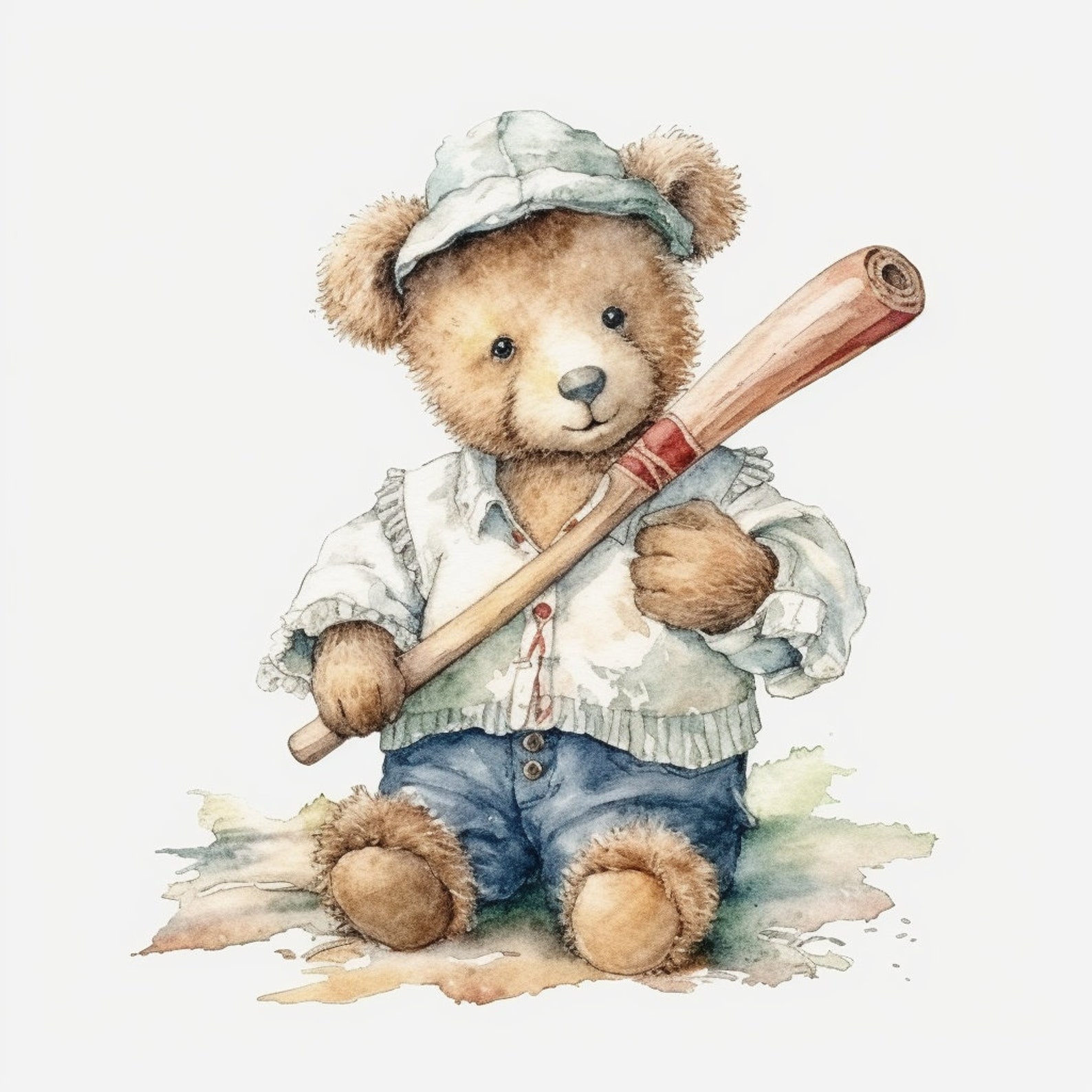 Teddy Bear Playing Baseball Clipart 8 High Quality JPG - Etsy