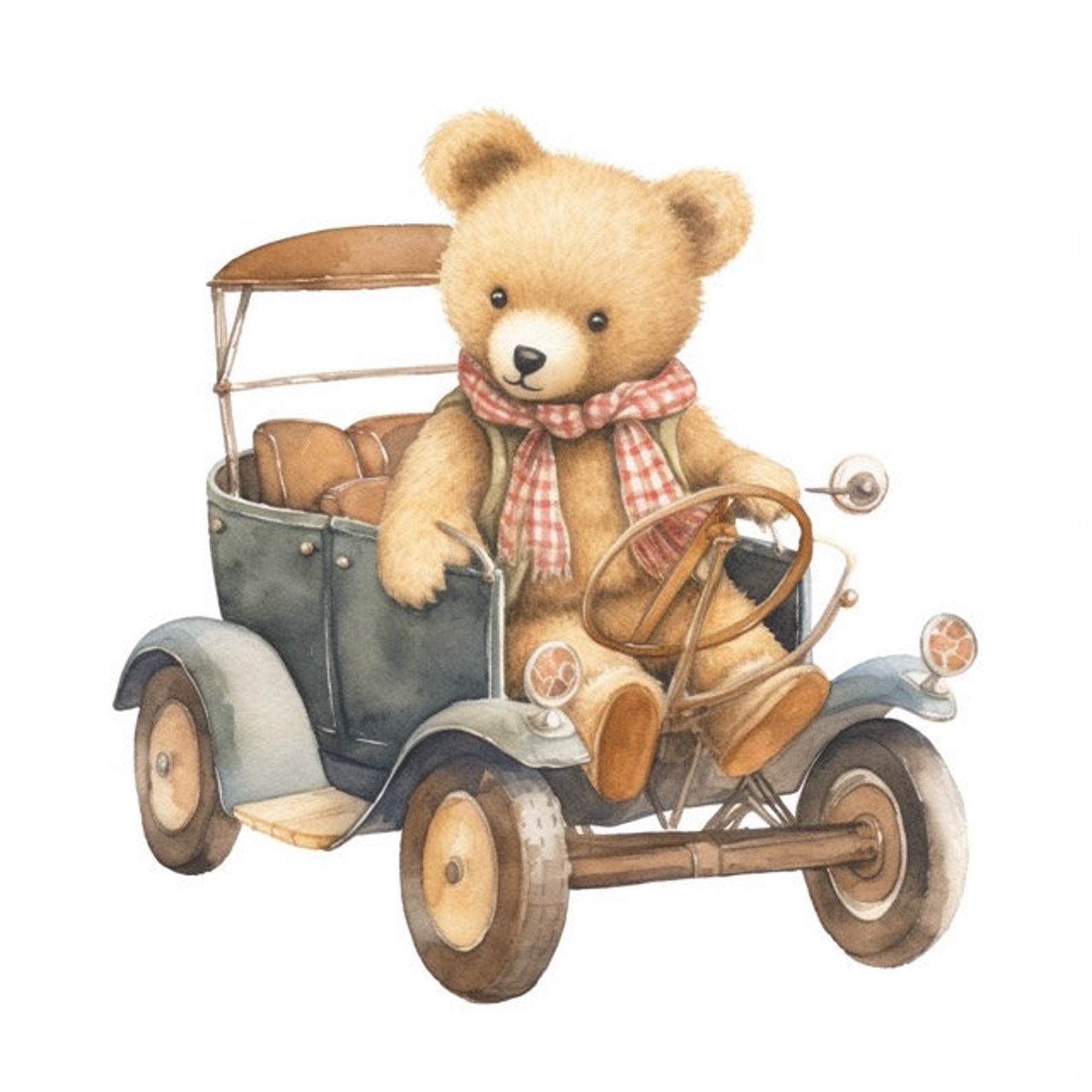 Teddy Bear Driving a Car Clipart Clip Art 8 PNG Format Instant Download ...