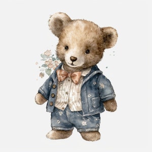 Teddy Bear Watercolor Clipart 8 High Quality JPG, Digital Download ...