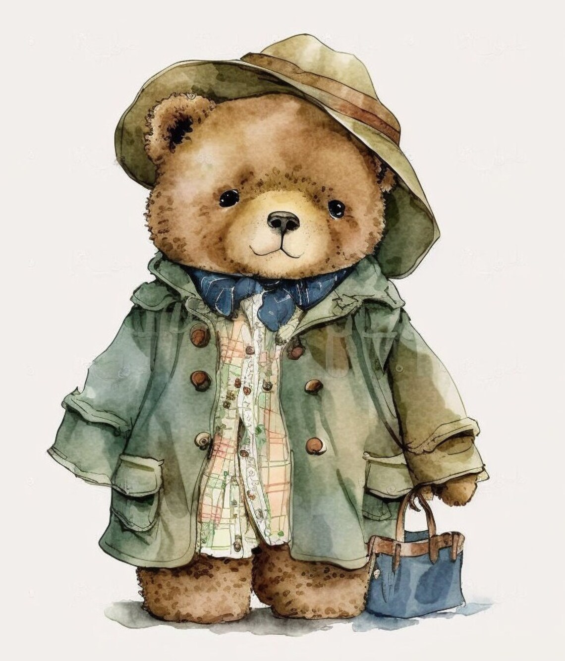 Teddy Bear Clipart 10 High Quality JPG Watercolor Art - Etsy