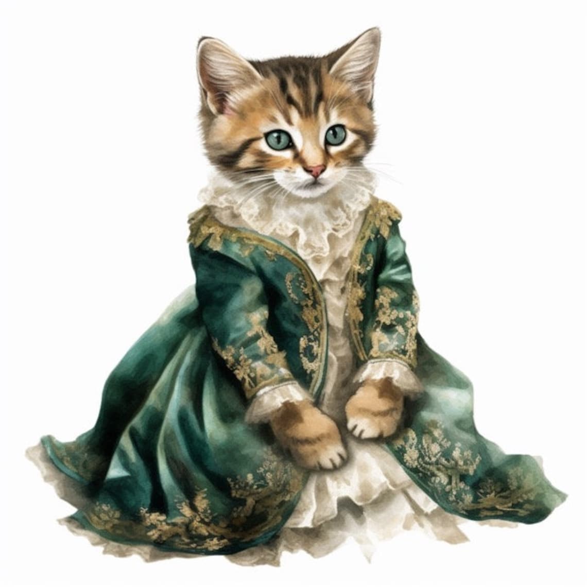 Baroque Kitten Cat Kitty Clipart 8 High Quality JPG Digital - Etsy