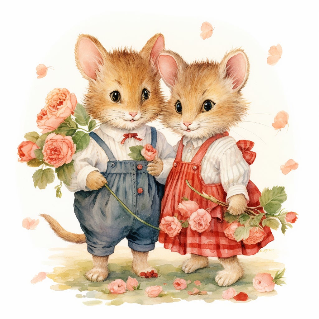 Valentines Day Kittens Clip Art Sublimation Graphics 4 JPG Files Mix ...