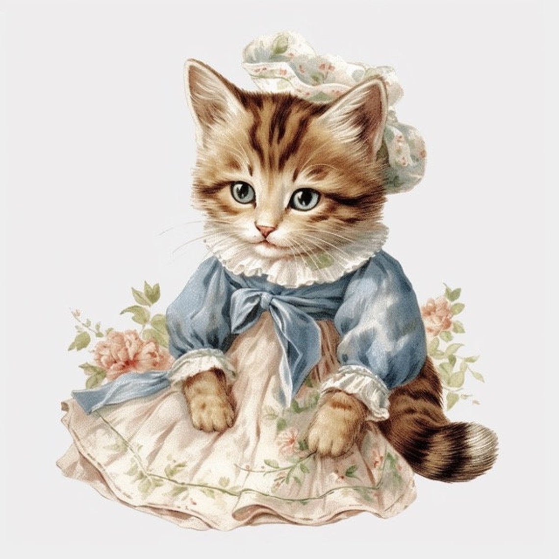 Rococo Kitty Cat Kitten Watercolor Clipart 8 High Quality JPG - Etsy
