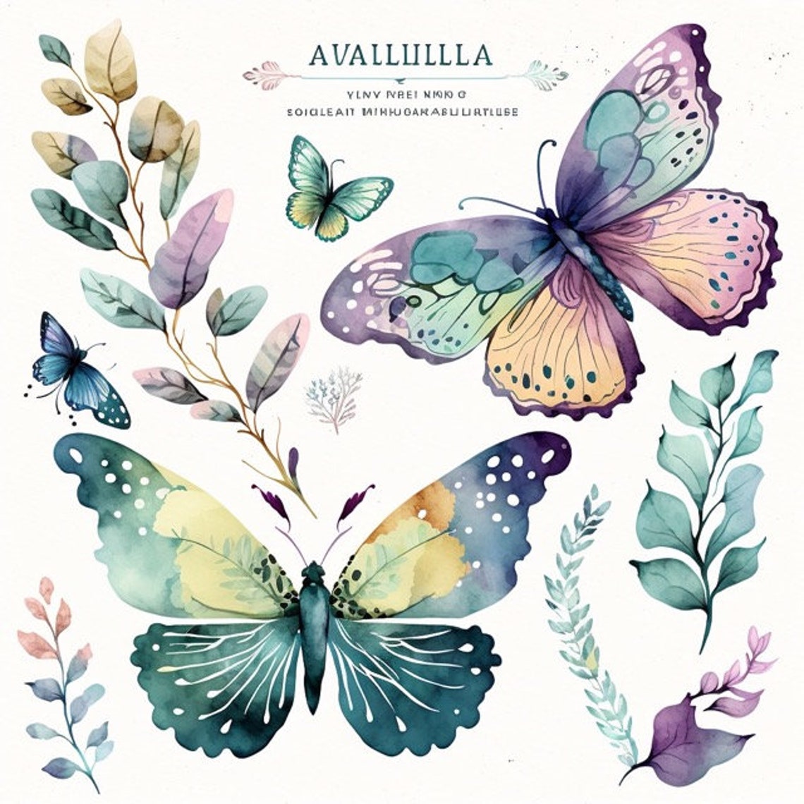 Butterfly Watercolor Clipart 8 High Quality JPG Digital - Etsy